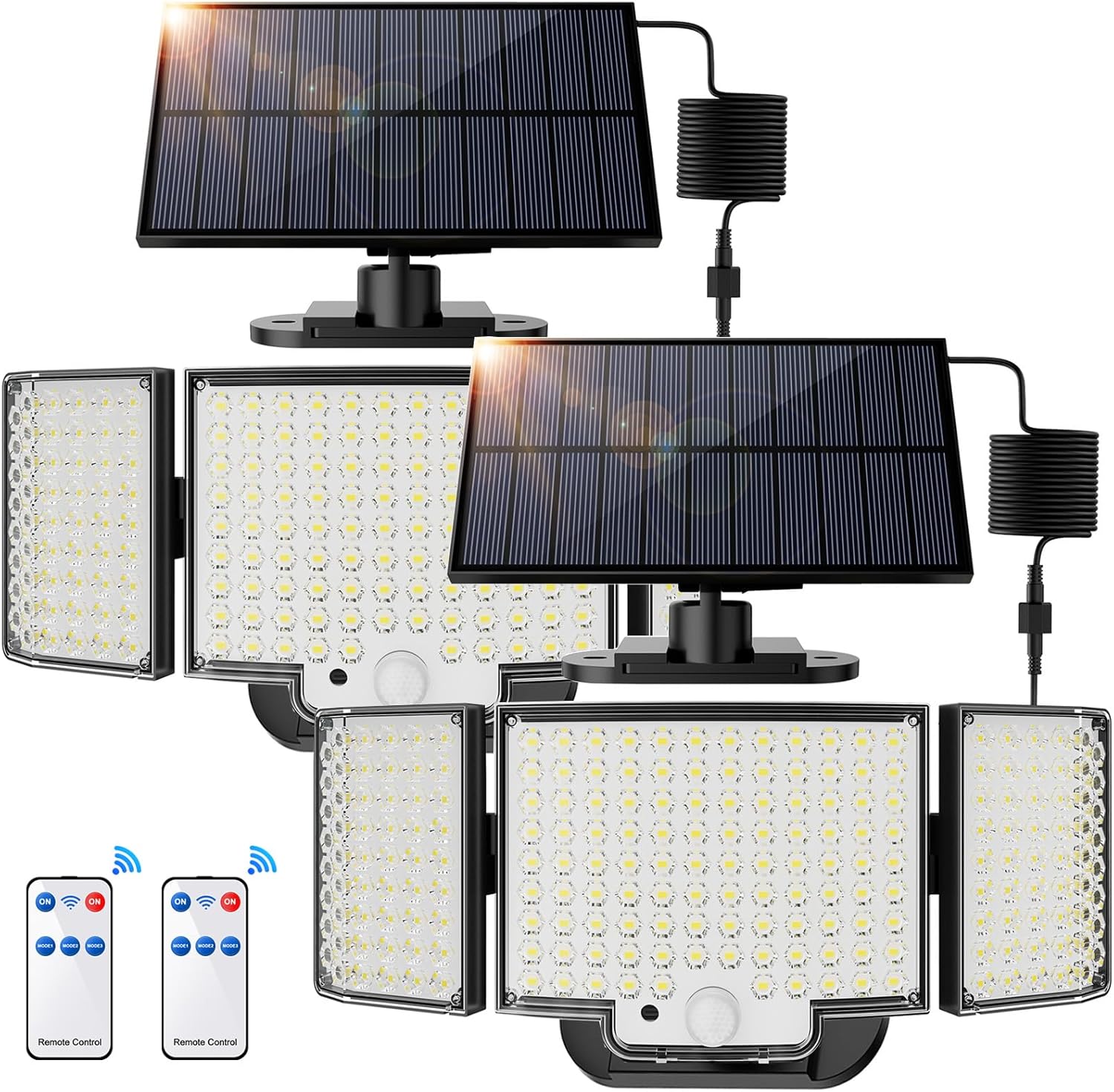 212 LED Güneş Enerjili Hareket Sensörlü Işık (2'li Paket) IP65, 3 Modl ...